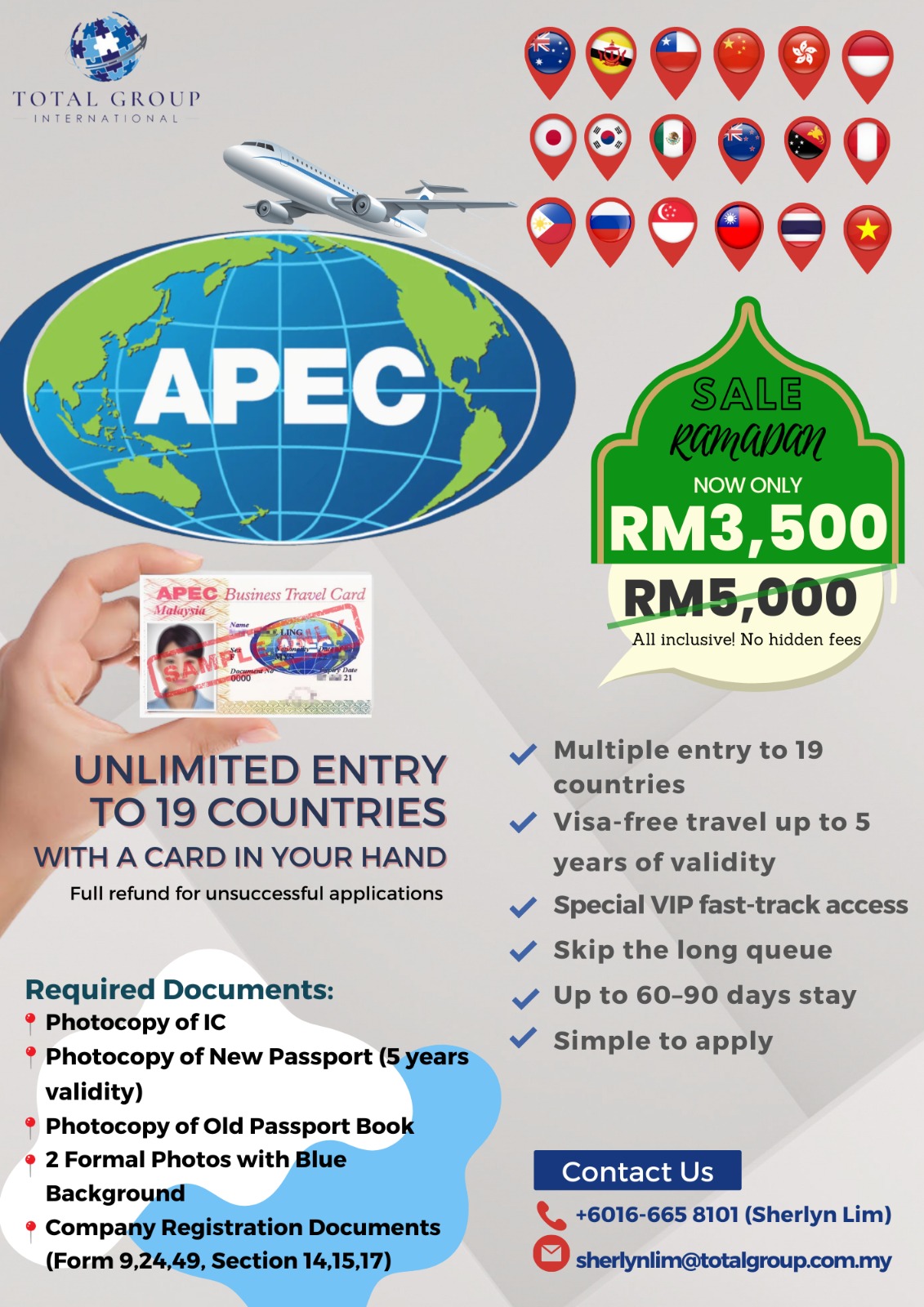 需要时常短期出国，但却厌烦申请签证… – Total Group Berhad